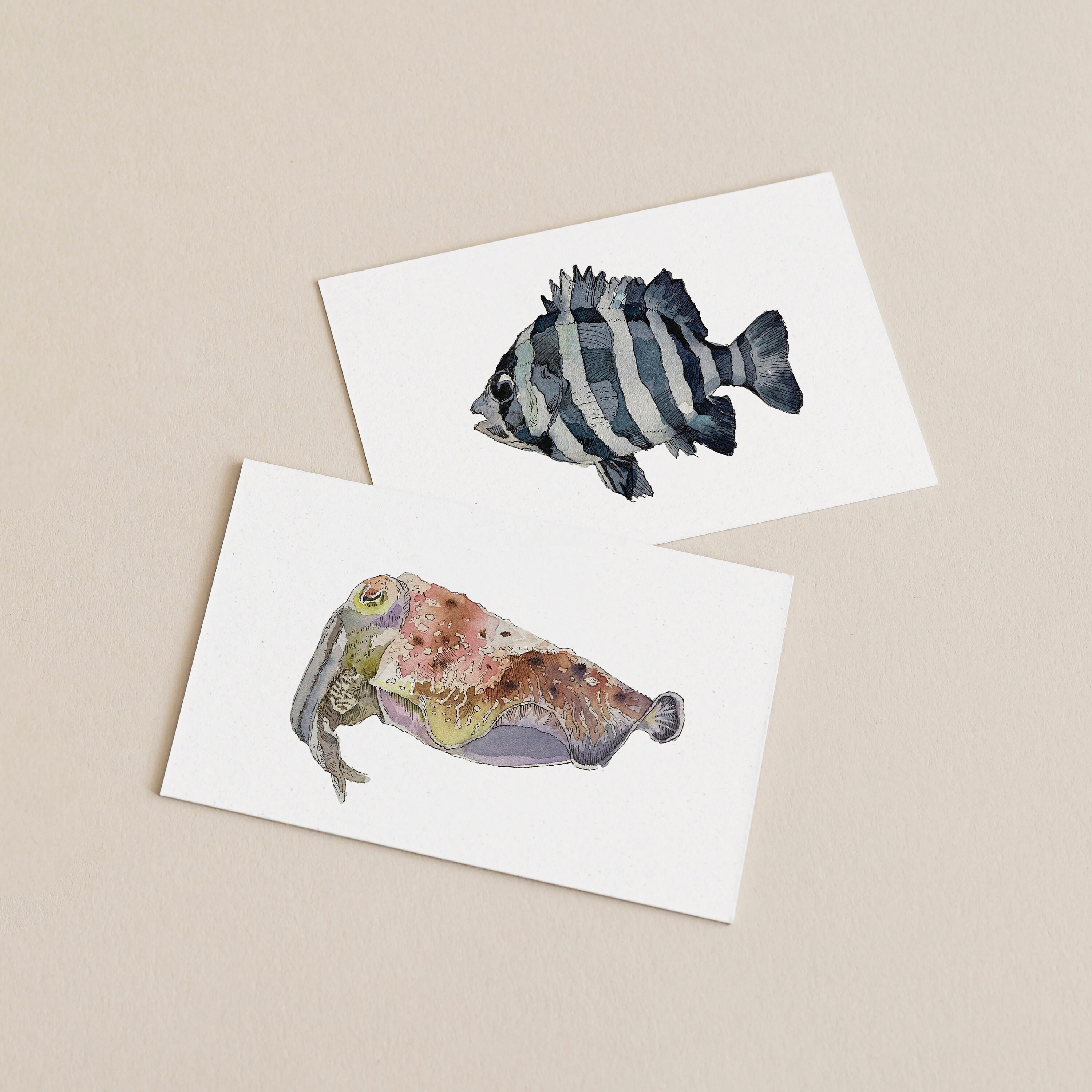 PRINTABLE Fish Watercolor Print Set of 9, Fish Painting, Small Picture ...