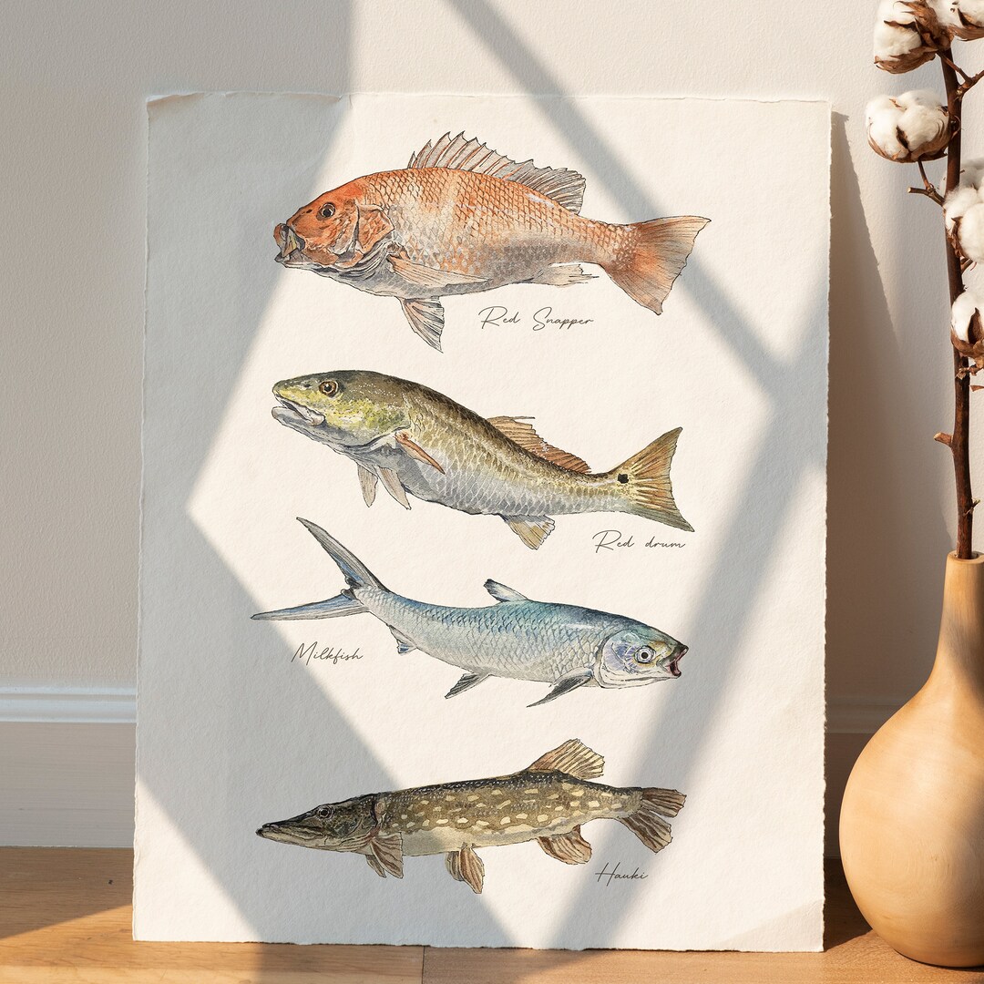 PRINTABLE Fish Watercolor Print, Handwork Painting Poster, Fish ...