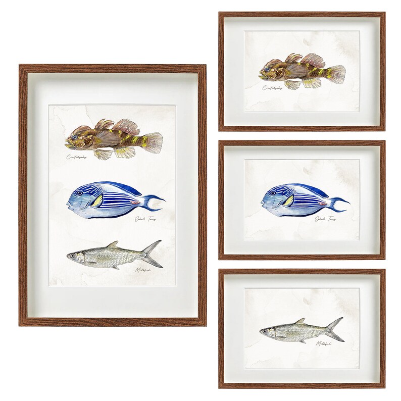 PRINTABLE Fish Watercolor Print, Ocean Fish, Vintage Poster, Fish ...