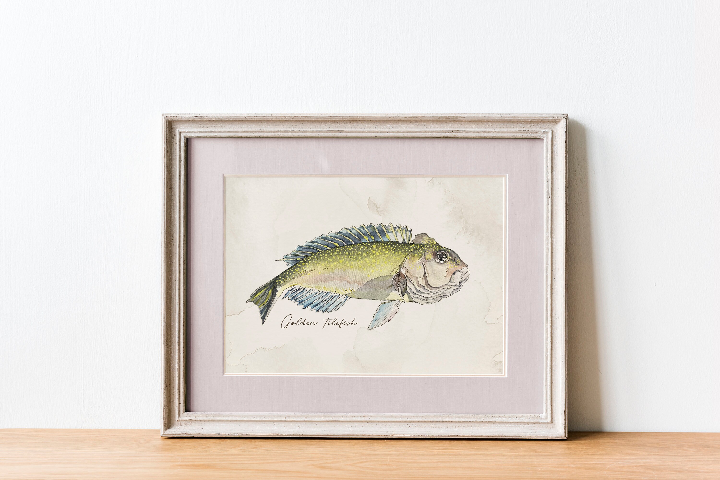 PRINTABLE Fish Watercolor Print, Small Frame Only, Vintage Poster, Fish ...
