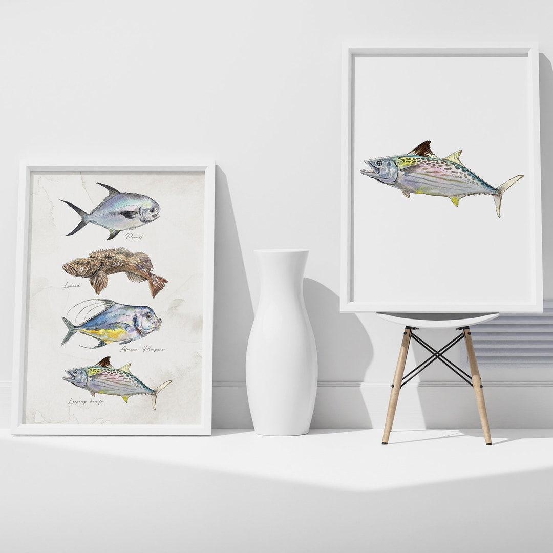 PRINTABLE Fish Watercolor Print, Handwork Painting Poster, Fish ...