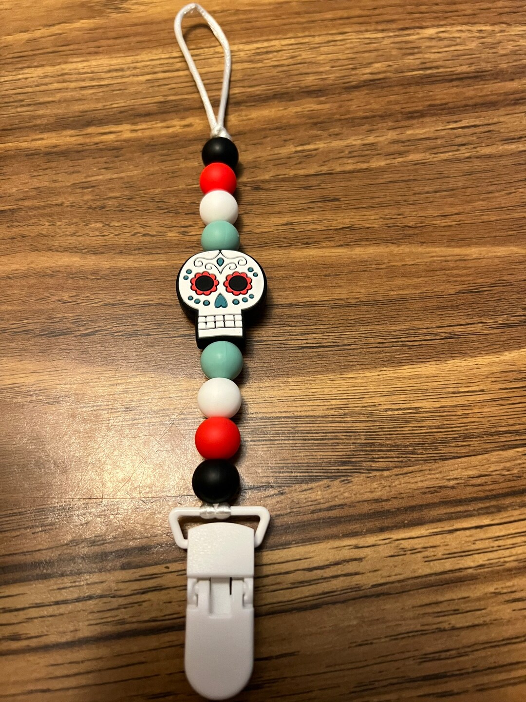 Sugar Skull Pacifier Clip - Etsy