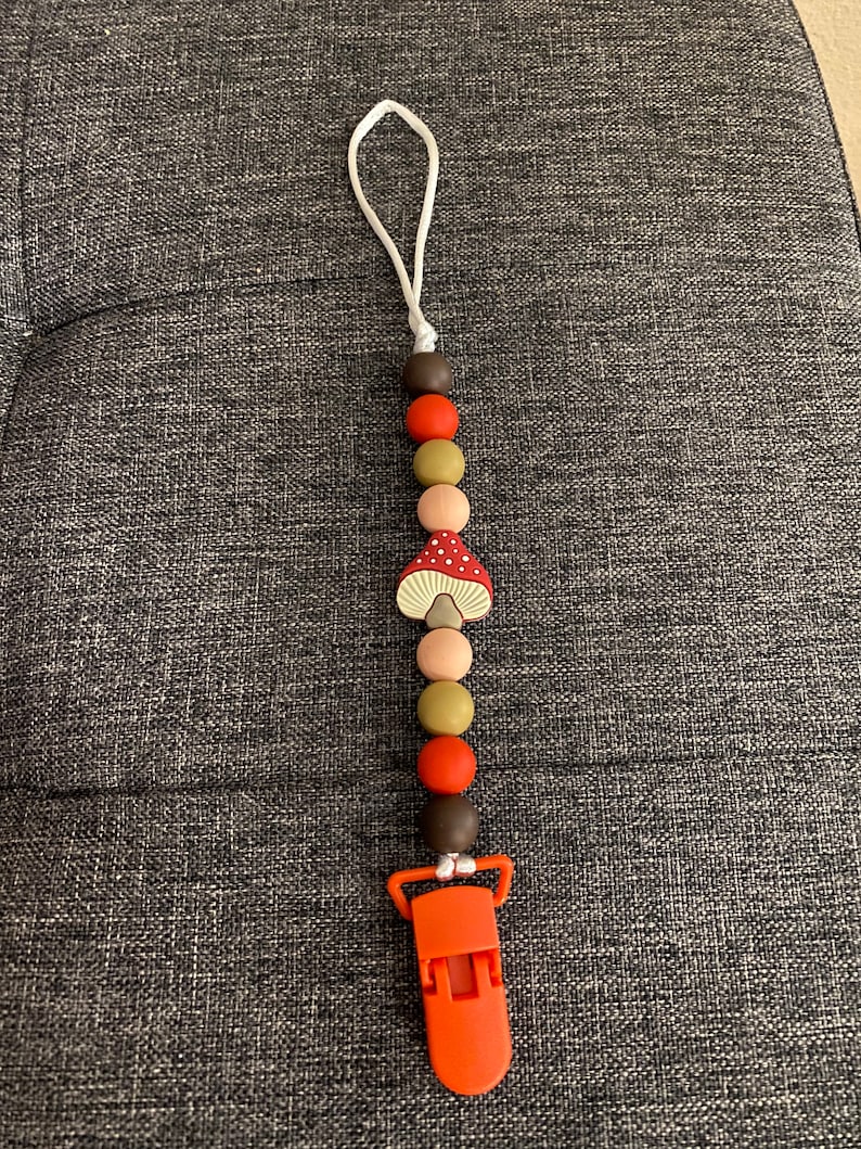 Mushroom Pacifier Clip - Etsy