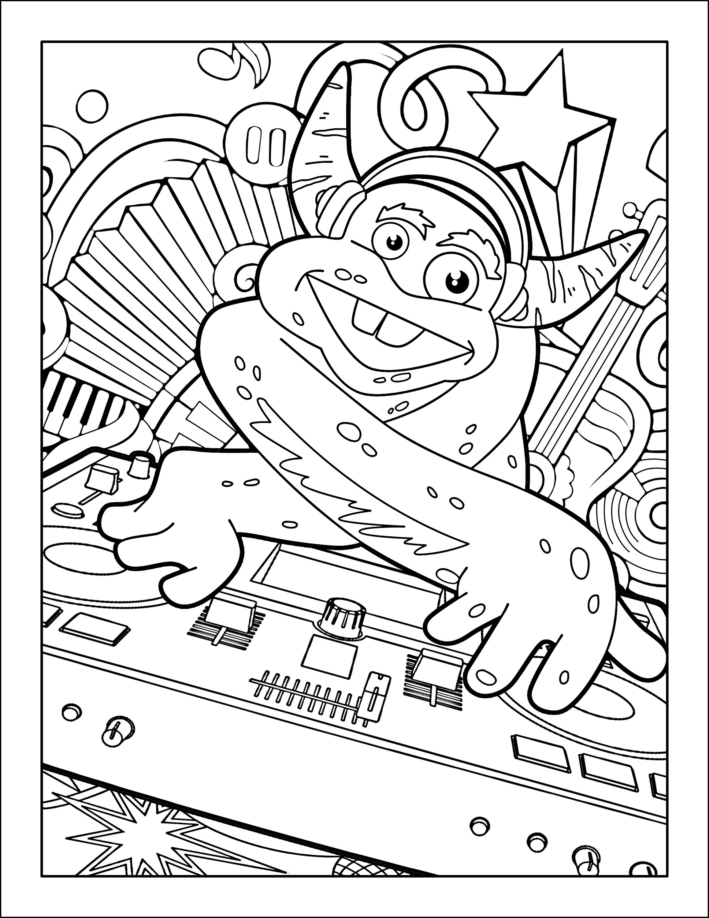 Children's-themed Basic Musical Scene Coloring Pages to Enjoy! - Etsy