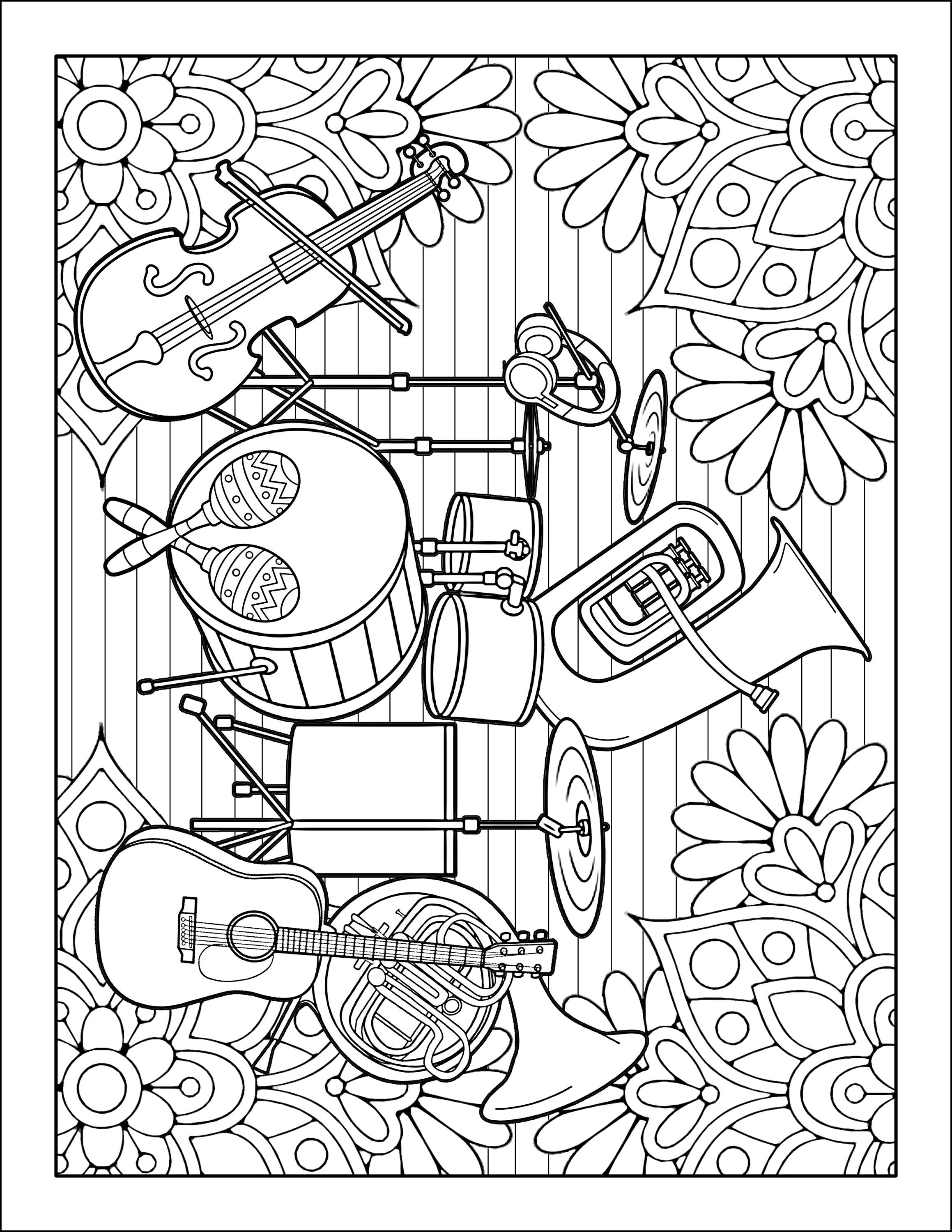 Children's-themed Basic Musical Scene Coloring Pages to Enjoy! - Etsy