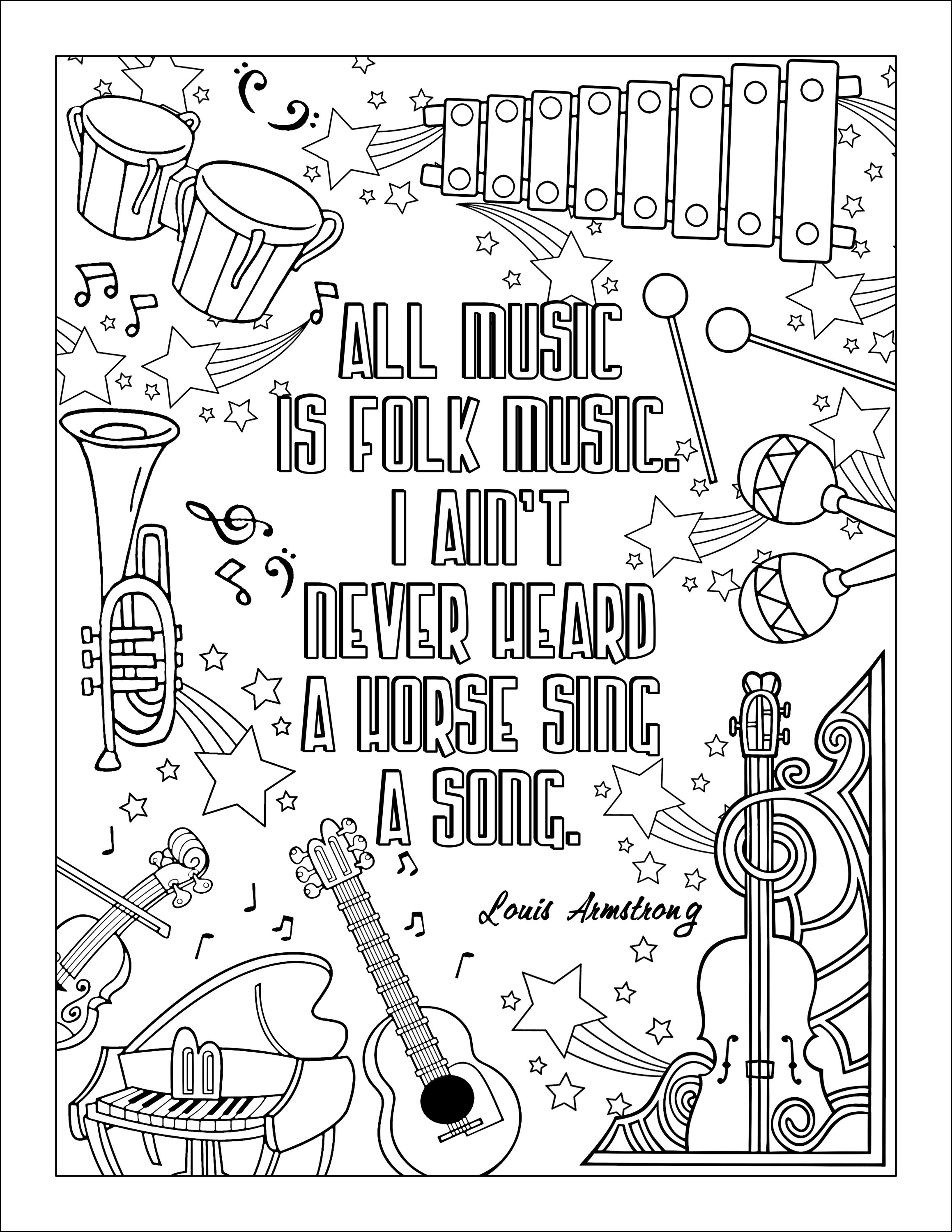 Children's-themed Basic Musical Scene Coloring Pages to Enjoy! - Etsy