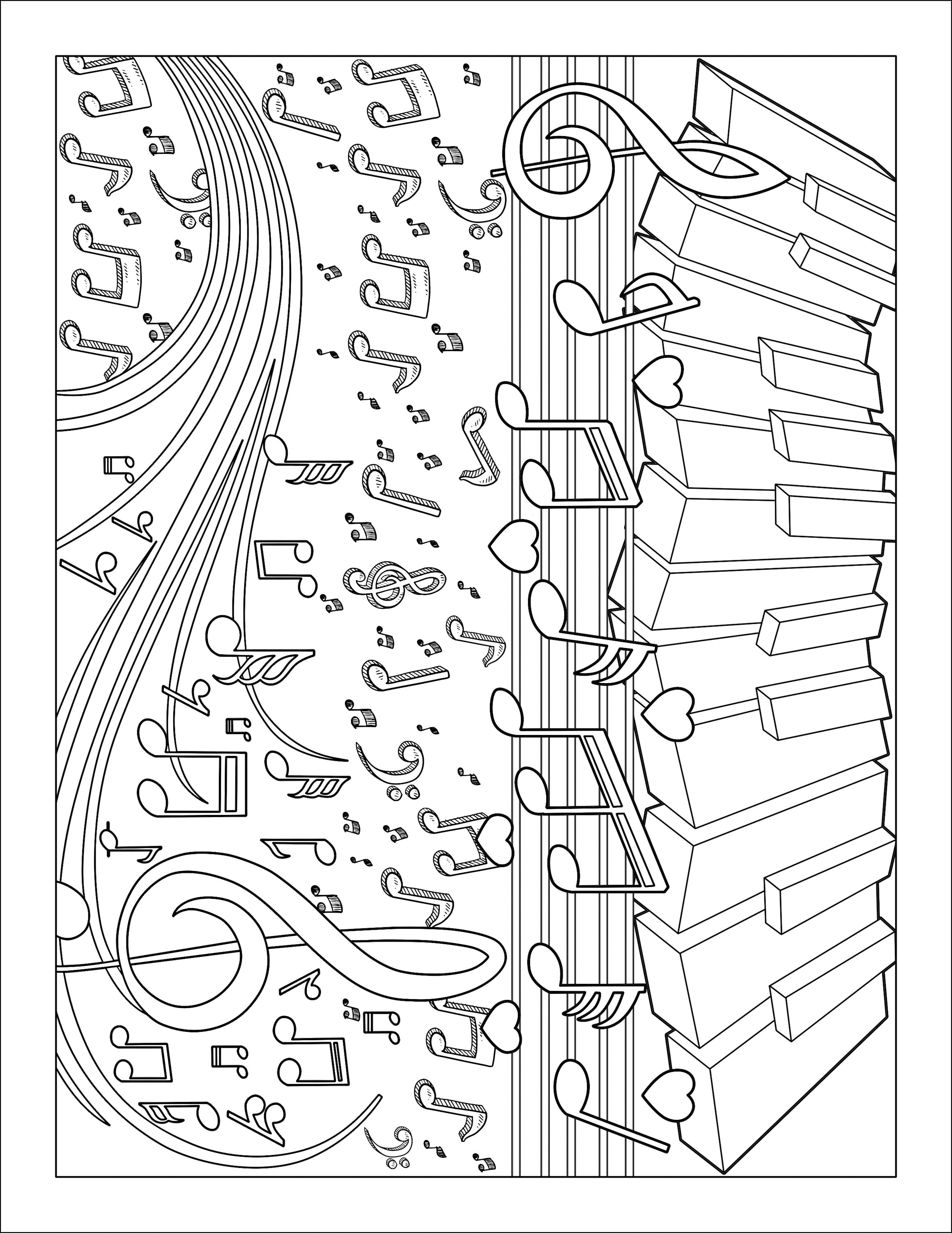 Children's-themed Basic Musical Scene Coloring Pages to Enjoy! - Etsy