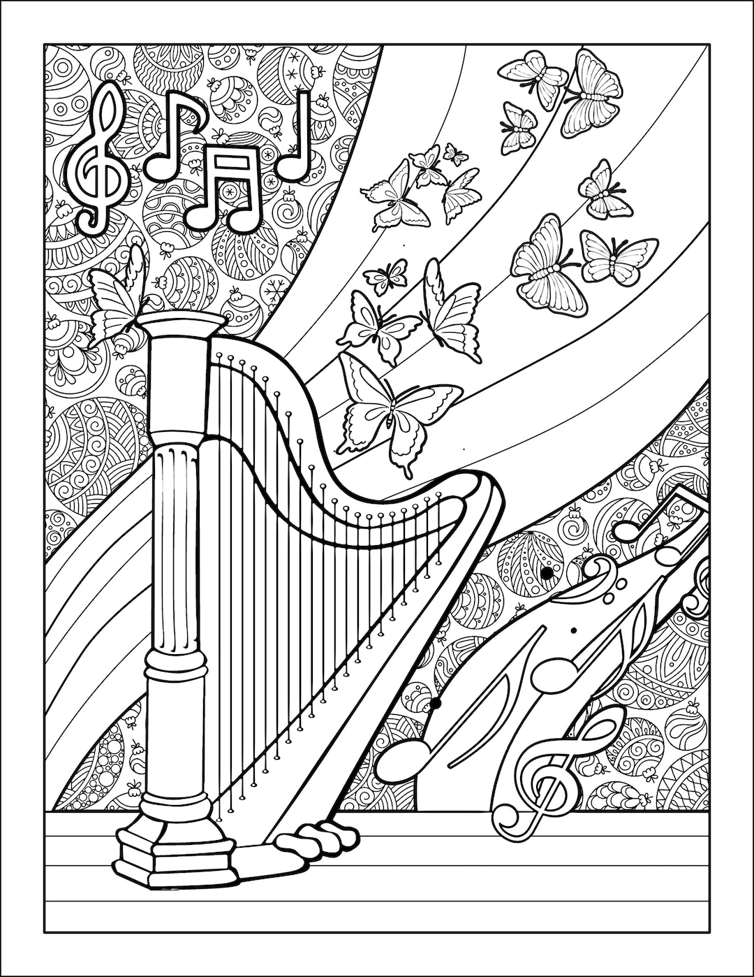 Children's-themed Basic Musical Scene Coloring Pages to Enjoy! - Etsy
