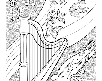 Children's-themed Basic Musical Scene Coloring Pages to Enjoy! - Etsy