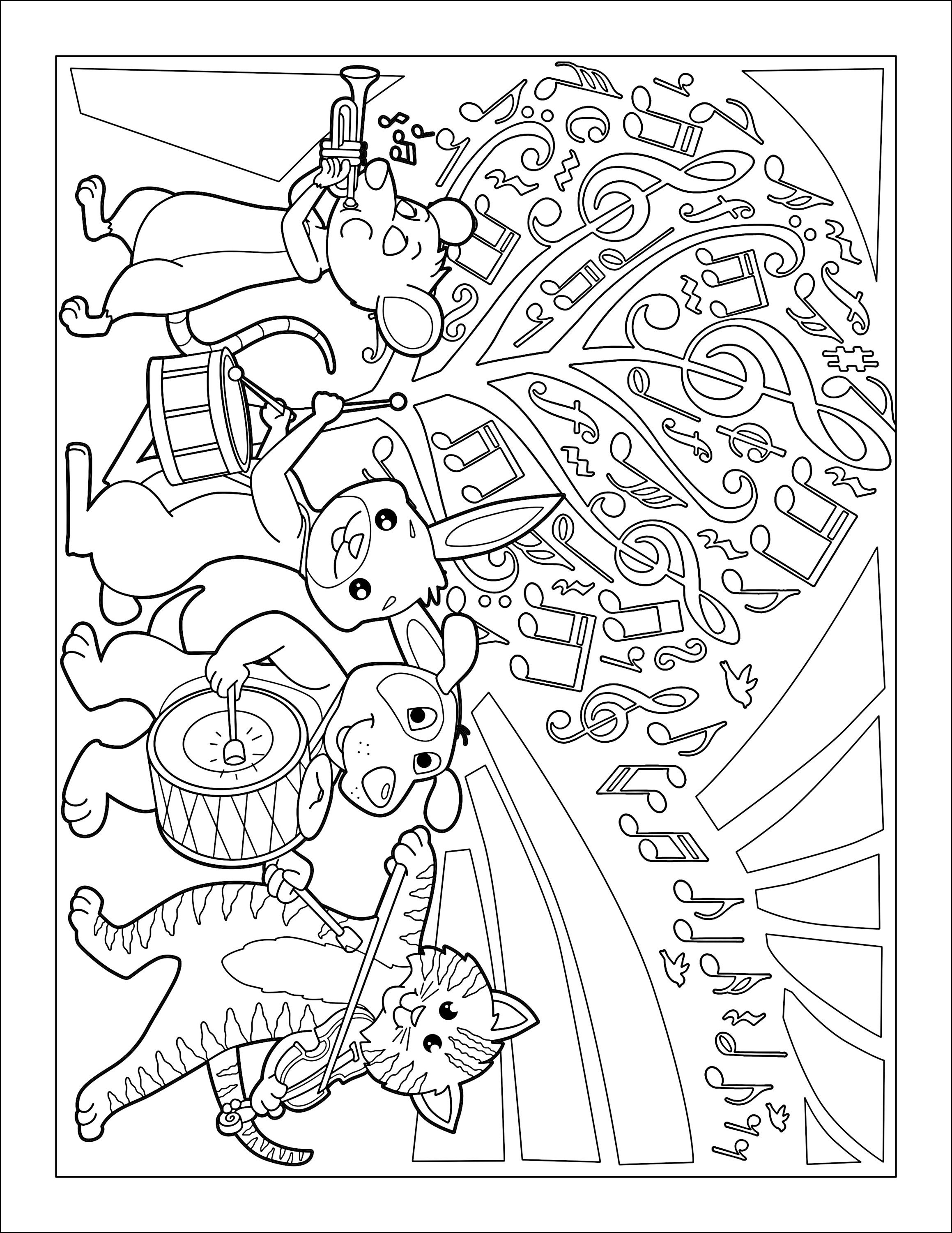Children's-themed Basic Musical Scene Coloring Pages to Enjoy! - Etsy