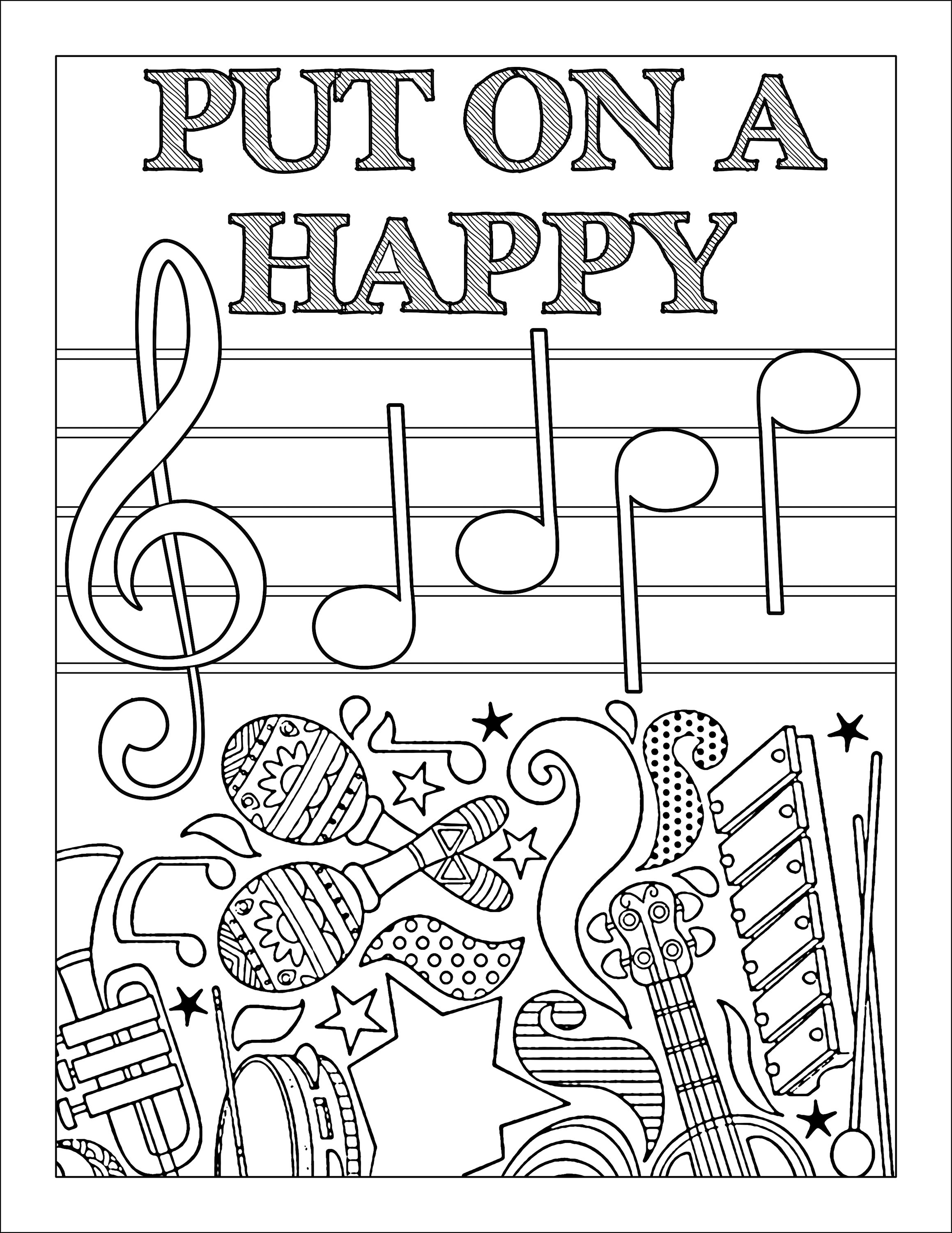 Children's-themed Basic Musical Scene Coloring Pages to Enjoy! - Etsy
