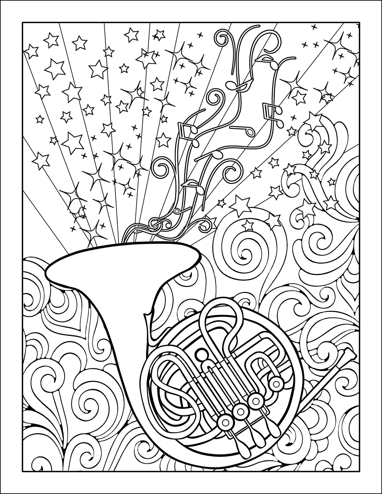 Children's-Themed Basic Musical Scene Coloring Pages to | Etsy