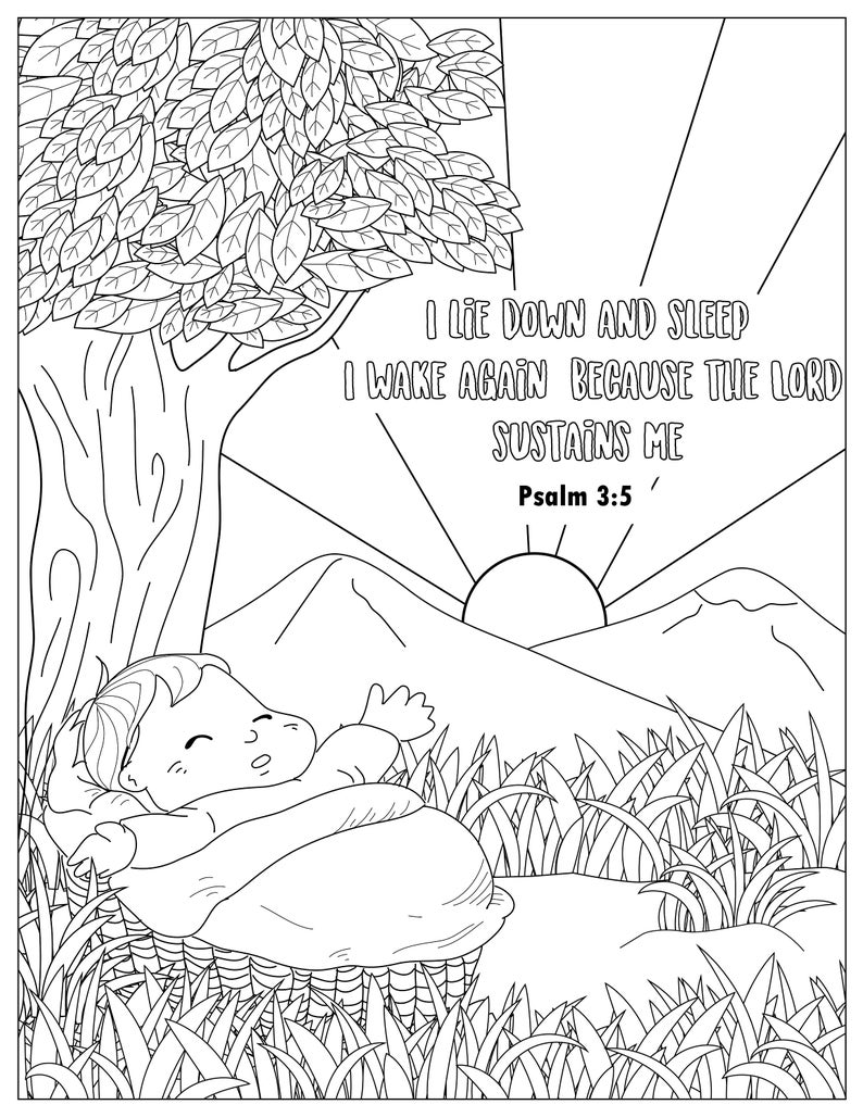 Five Inspirational Bible Coloring Pages From the Book of Psalms - Etsy