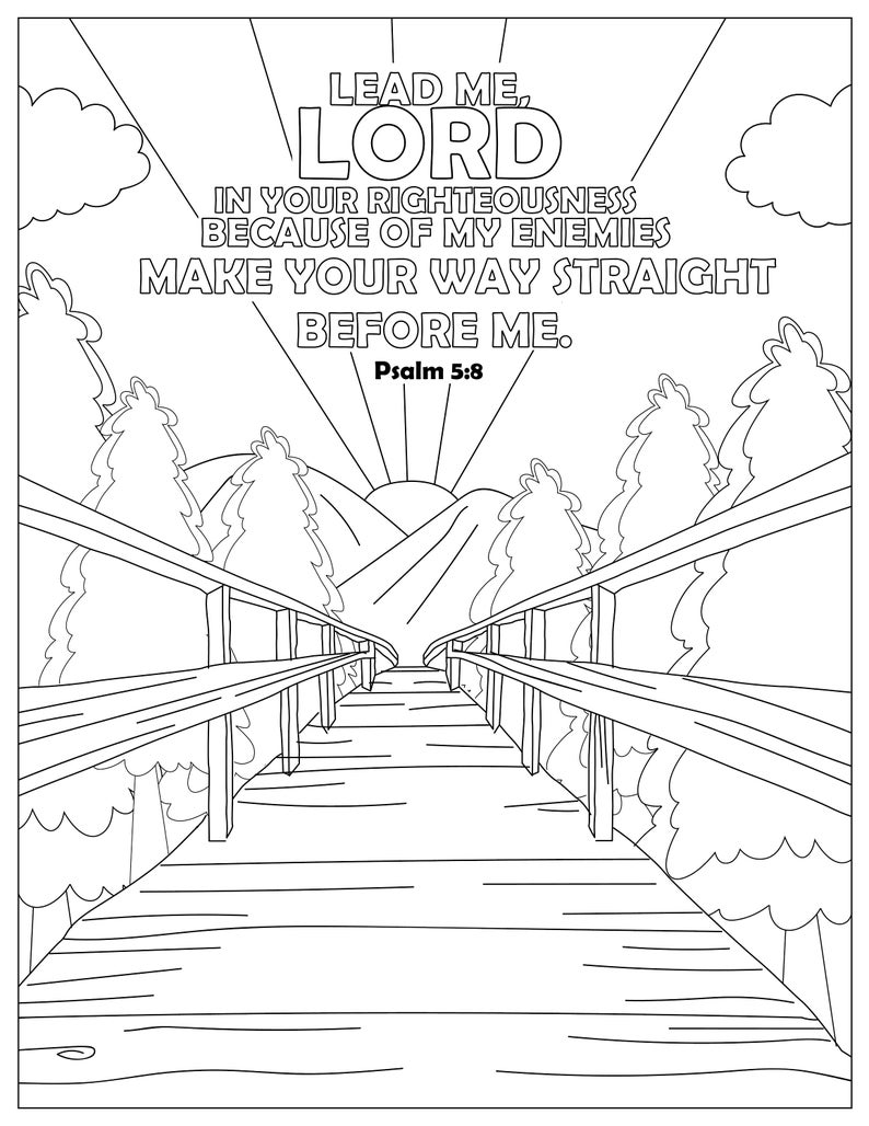 Five Inspirational Bible Coloring Pages From the Book of Psalms - Etsy