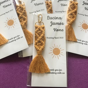 Boho Sun Bulk Macrame Keychains, Macrame Bachelorette Gifts, Macramé ...
