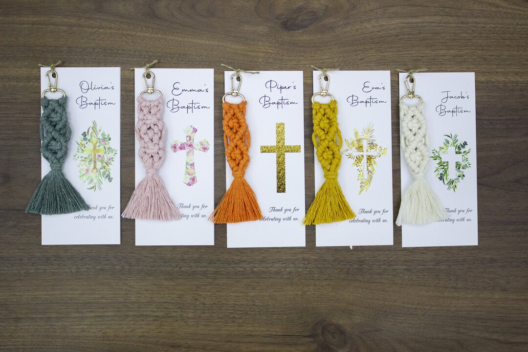 Baptism Favors Boy and Girl, Bulk Macrame Keychain, Birthday Favors ...