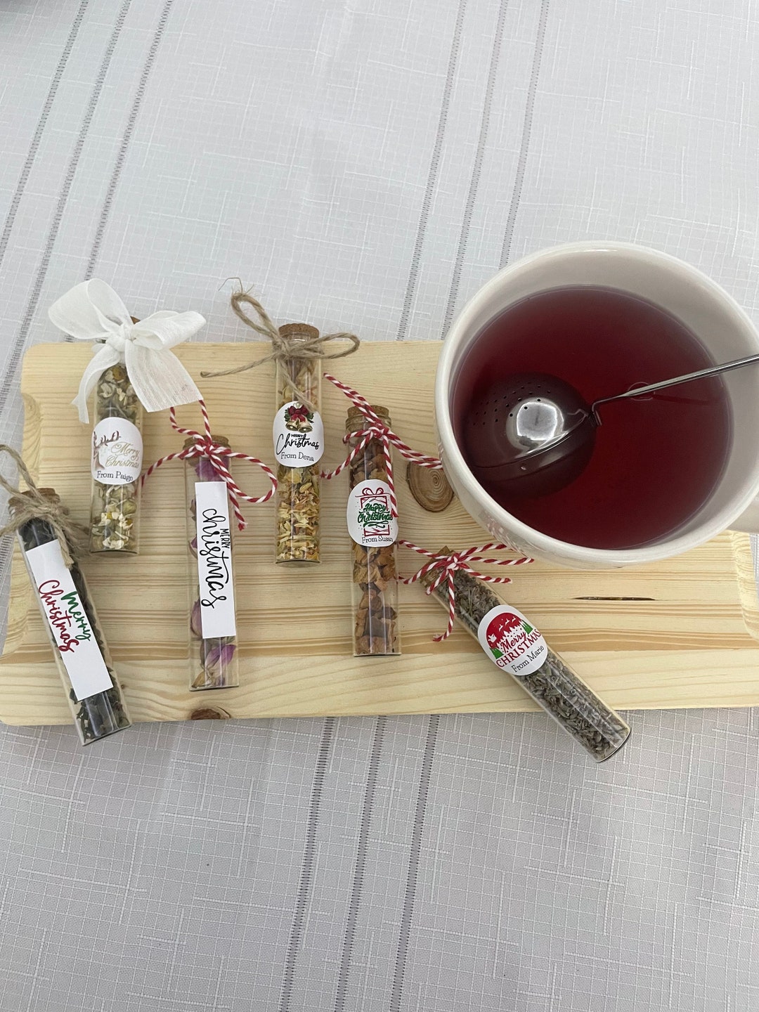 Bulk Christmas Tea Favors for Guests, Personalized Gifts, Happy Holiday ...