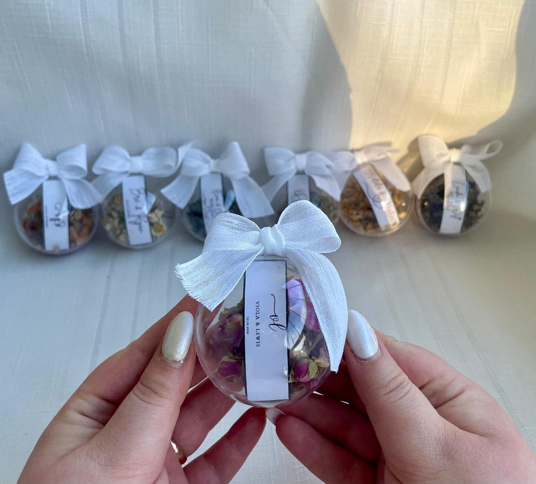 Bulk Personalized Wedding Tea Favors, Tea in Ball Sphere, Box Rustic ...