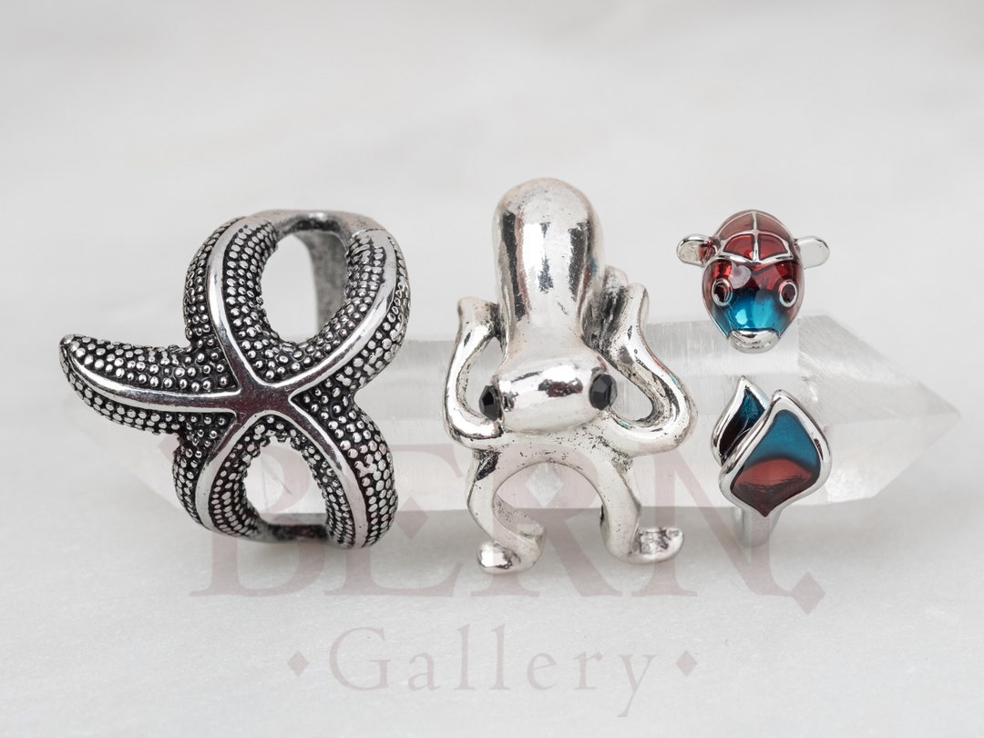 Meerestiere Ring Seestern Ring Oktopus Ring Sterling Silber Ring Fisch ...