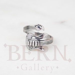Adjustable Silver Guitar Ring • Boho • Silver Ring • Guitar • Gift for ...