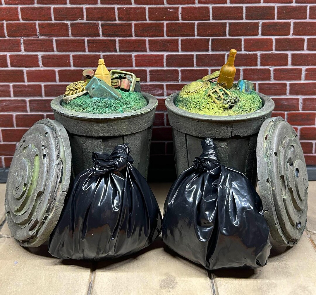 1/12 Scale Diorama Resin Trash Can Set - Etsy