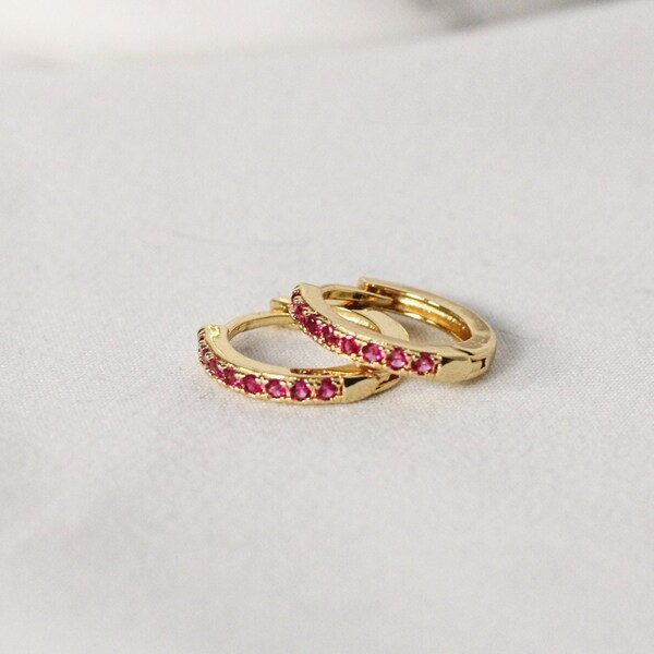 Pink Ruby Earrings - Etsy