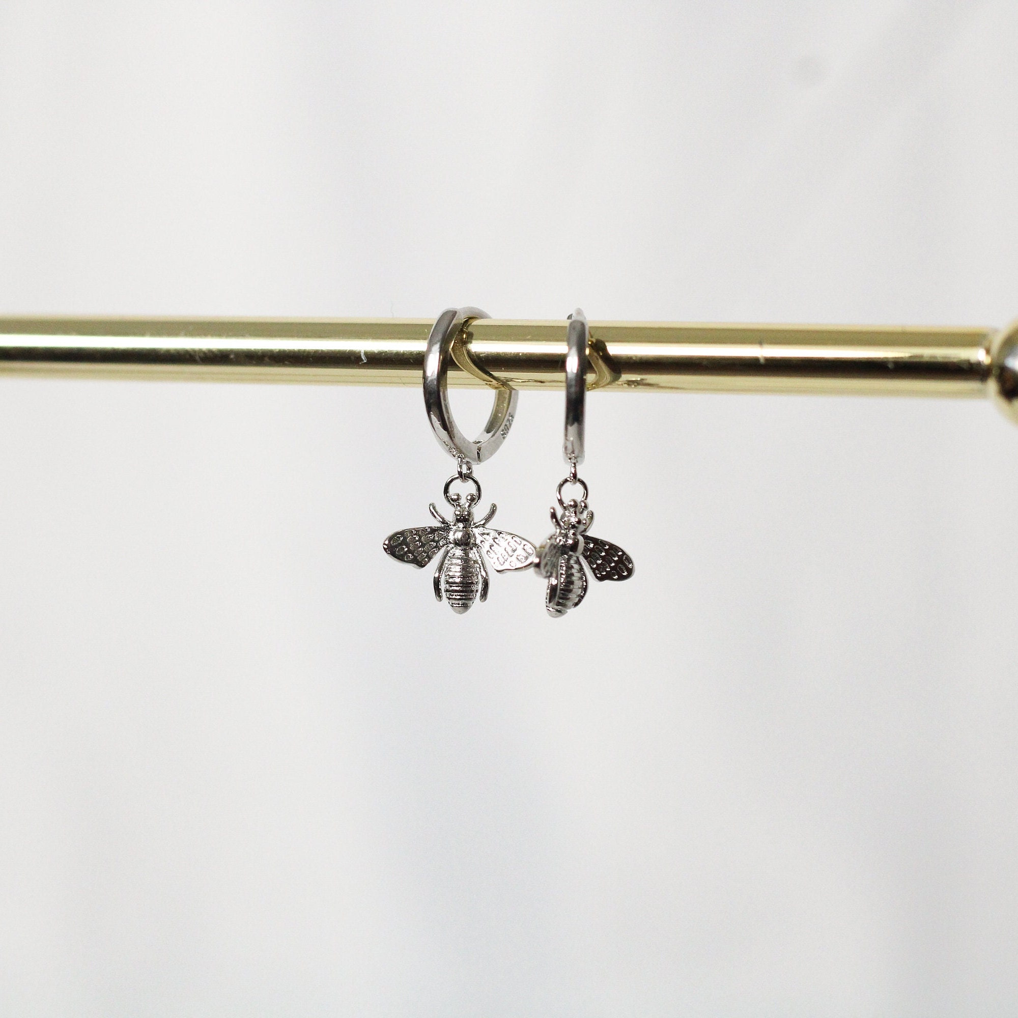 Bumblebee Huggie Hoops in 14k Gold Vermeil or Sterling Silver - Etsy UK