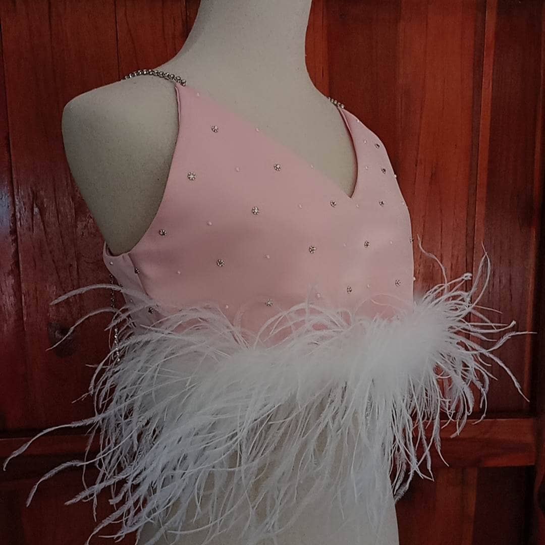 Pink Feather Crop Top,cocktail Crop,birthday Party,plus Size, and Can ...
