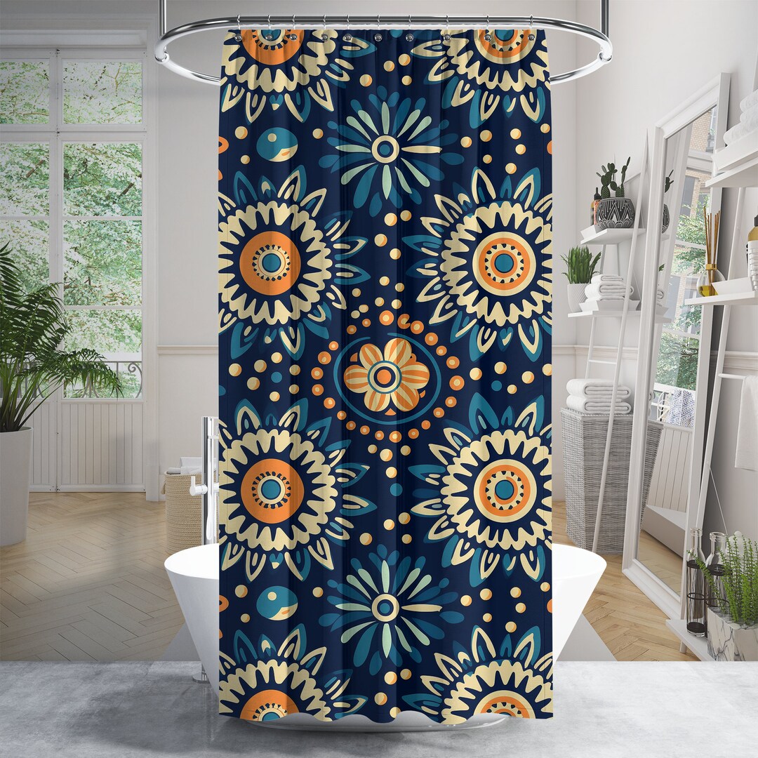 Lexi Floral Boho Shower Curtain, Bohemian Flowers, Boho Chic, Bougie ...