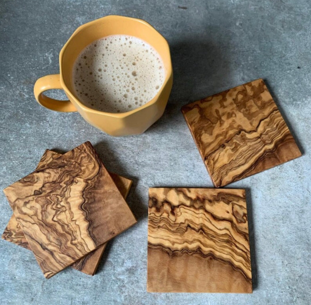 Olive Wood Coasters Set of 2 - Etsy