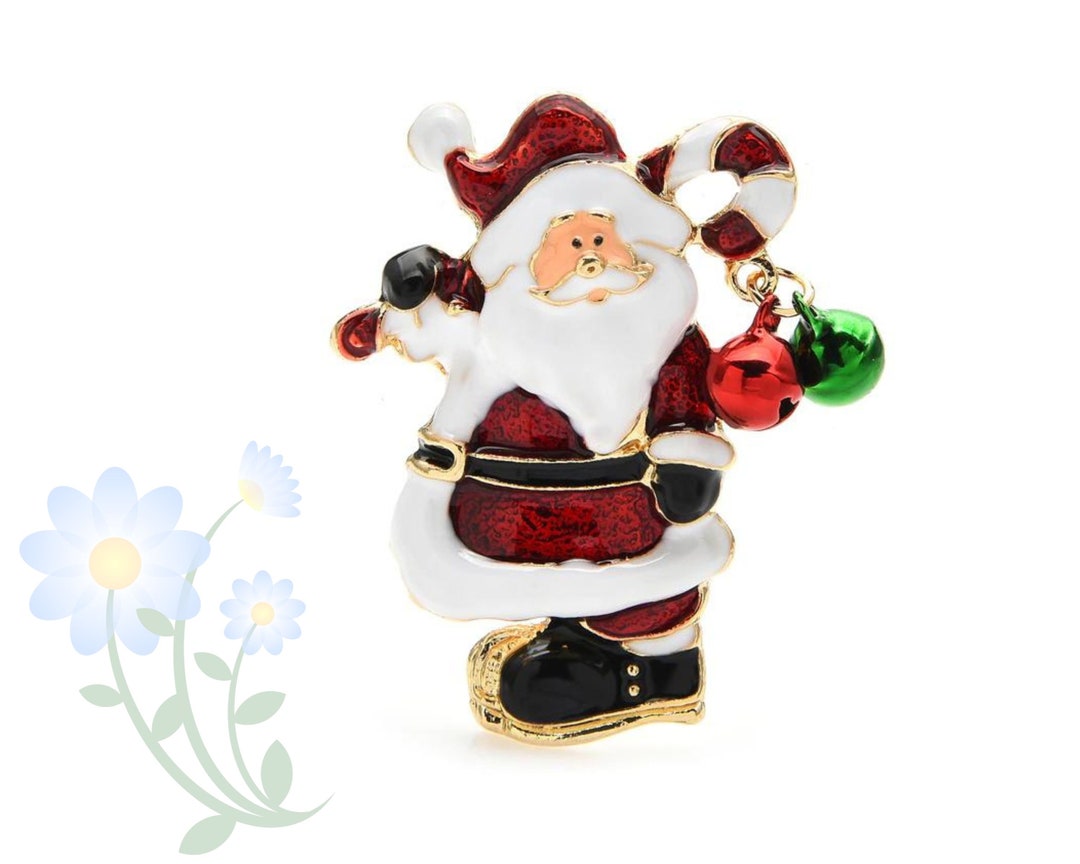 Santa Claus Brooches Cute Enamel Father Christmas Brooch Pins Women ...
