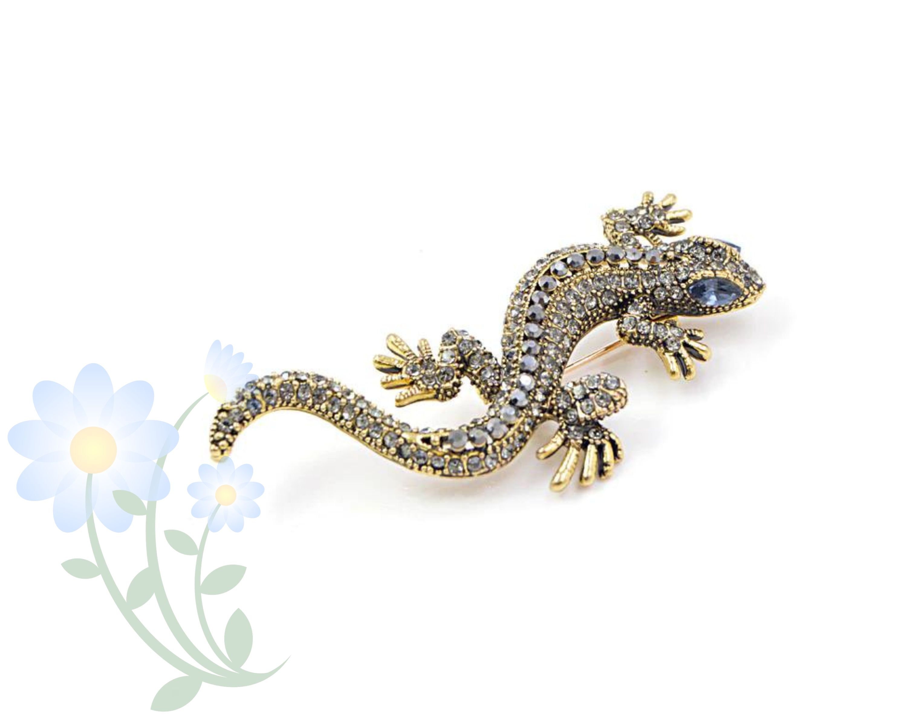 Brooch Pins,rhinestone Lizard Brooches Vintage Animal Brooch - Etsy