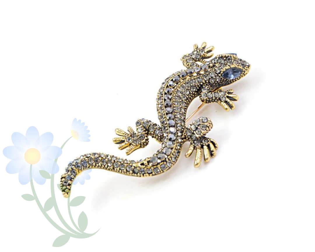 Brooch Pins,rhinestone Lizard Brooches Vintage Animal Brooch - Etsy