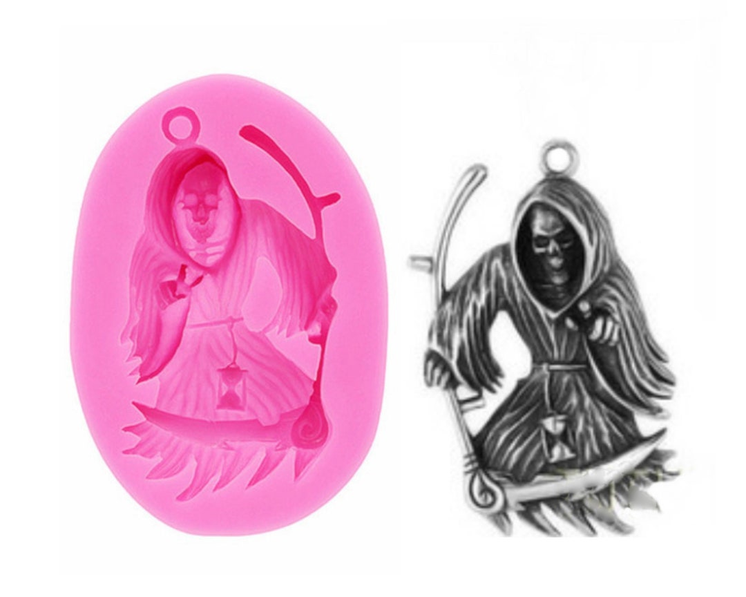 Grim Reaper Skull Death Sickle Evil Molds,skull Silicone Mold, Craft ...