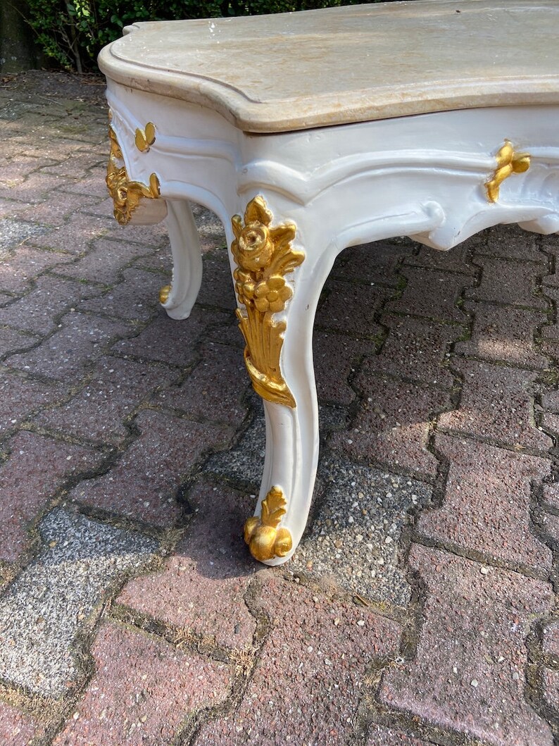 Italian Baroque/rococo Coffee Table in Lacquer Beech With Gold - Etsy