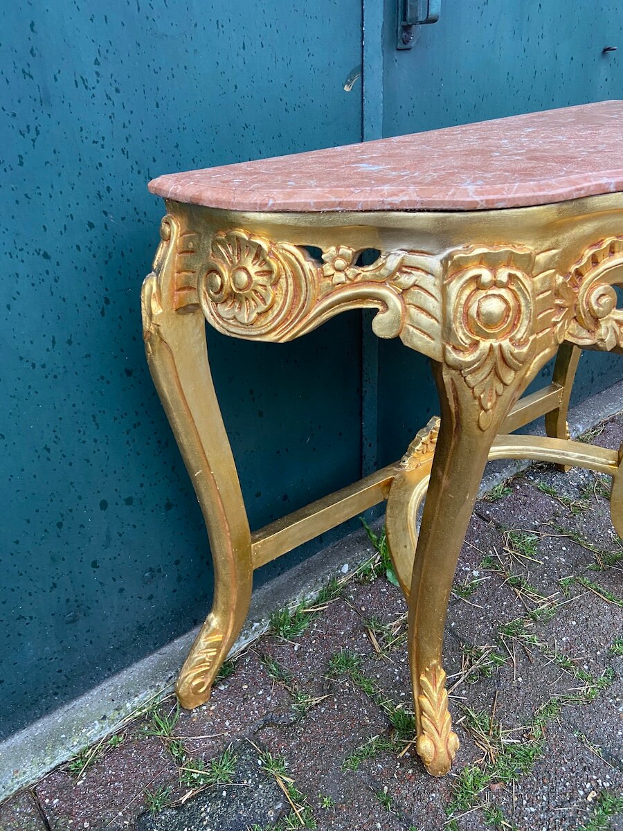 Italian Baroque / Rococo / French Louis XVI Console Table in Gild Beech ...