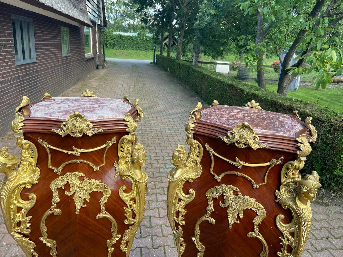 French Louis XVI / Baroque / Rococo Pedestals / Columns in Mahogany ...