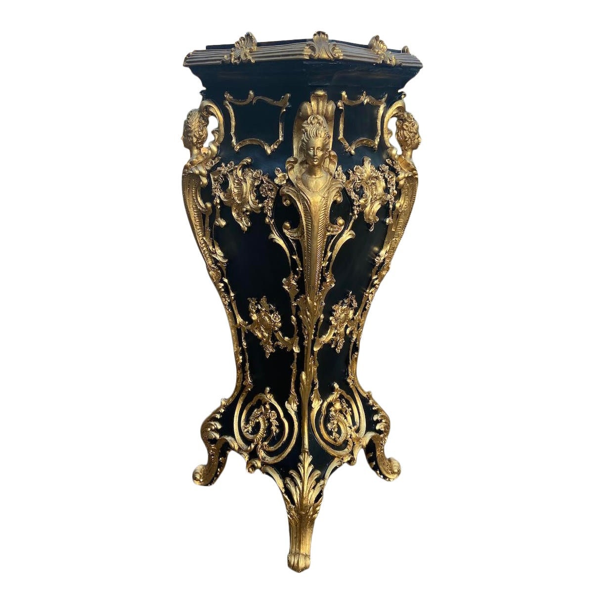 Italian Baroque Column/pedestal in Black and Gold With Top-2 - Etsy