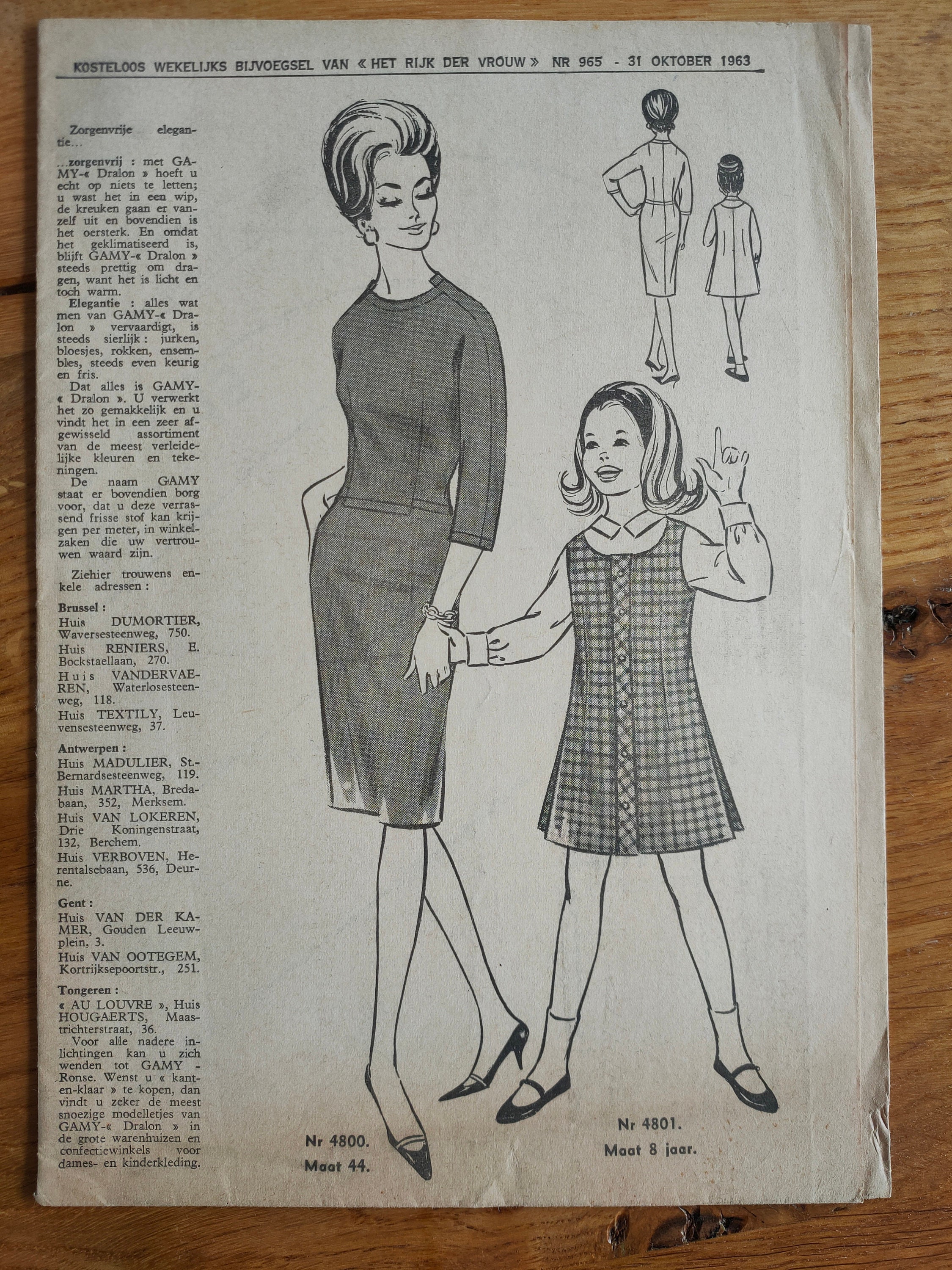 Vintage Sewing Pattern From 1963 for a Ladies' Dress Size 42 and a ...