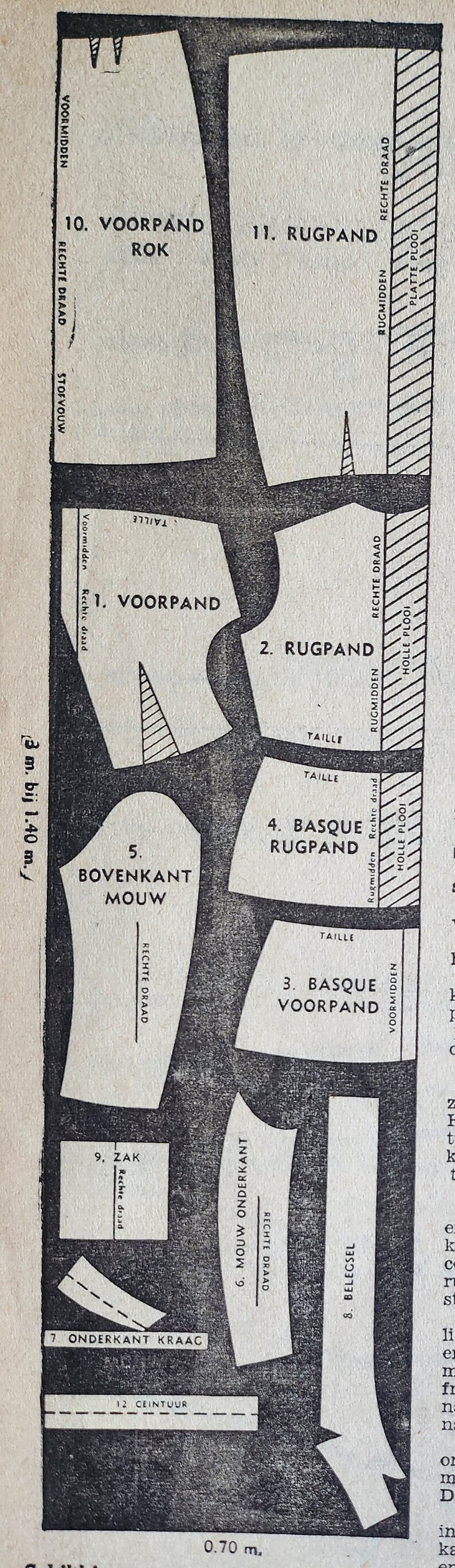 A Vintage Sewing Pattern From an Old Belgian Fashion Magazine From 1950 ...