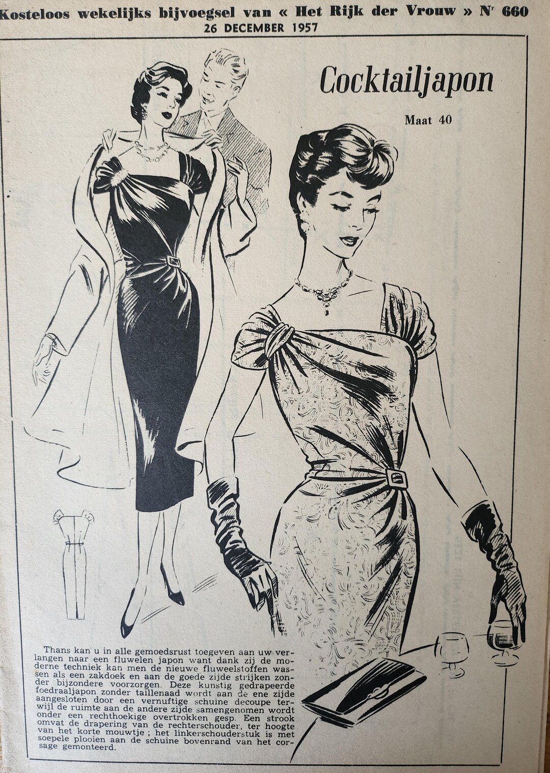 A Vintage Belgian Sewing Pattern With a Grid for a Summer Dress From ...