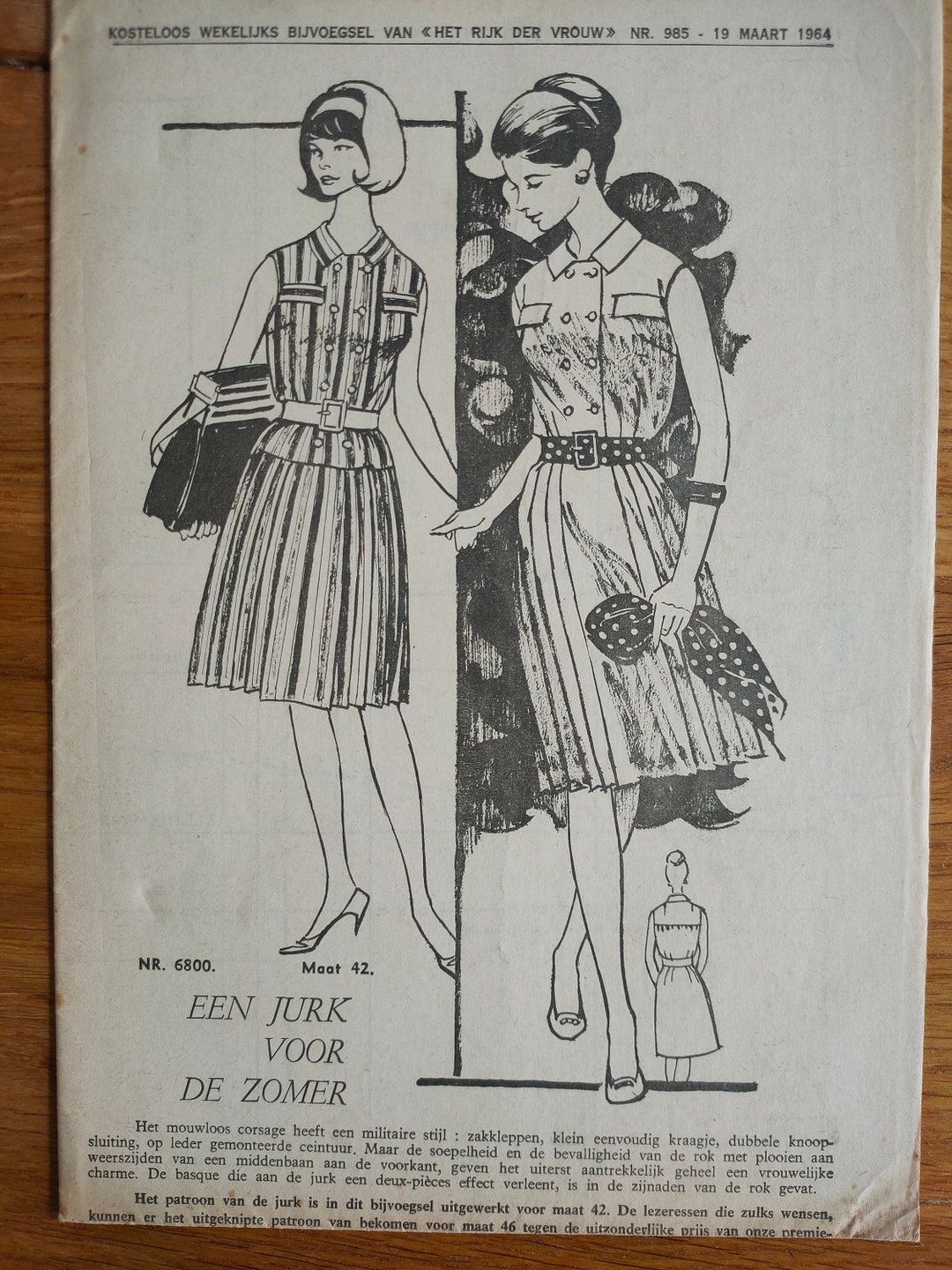Vintage Sewing Pattern From 1964 Dress in Size 40 - Etsy