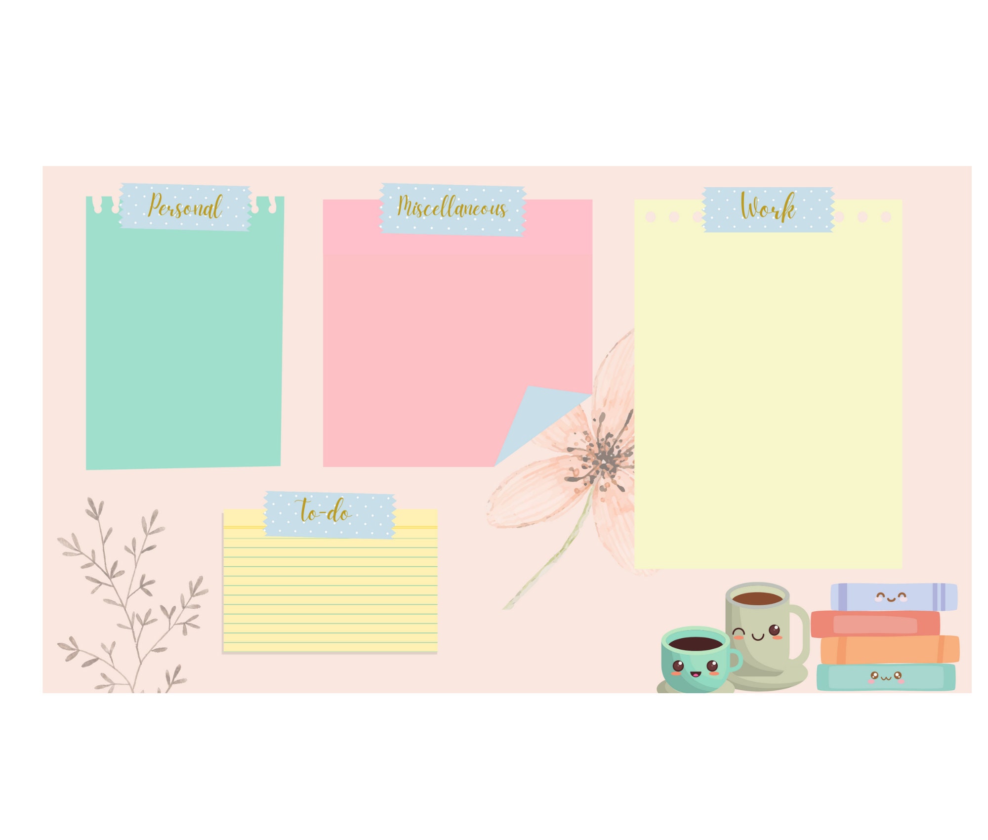 Set of 2 Desktop Laptop Wallpaper Organizer - Laptop Wallpaper Colorful ...