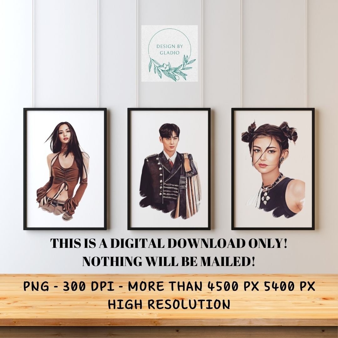Instant Download K-pop Idol Graphic, High-resolution Digital Fan Art ...