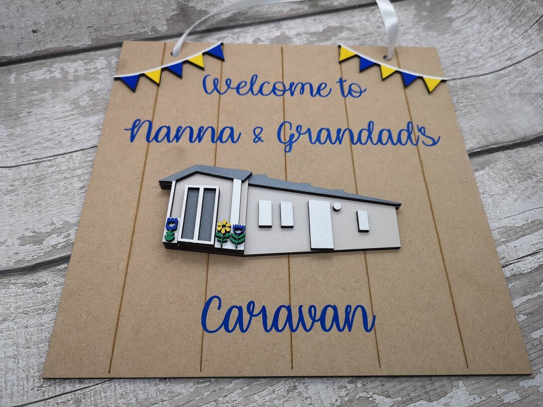 Nanna & Grandad Caravan Plaque. Multi Layered Plaque, Hand Painted Mdf ...