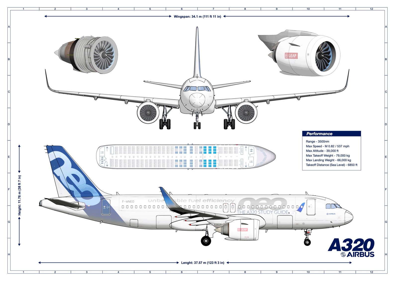 A320 NEO Blueprint Poster Etsy A320 NEO Blueprint Poster Etsy