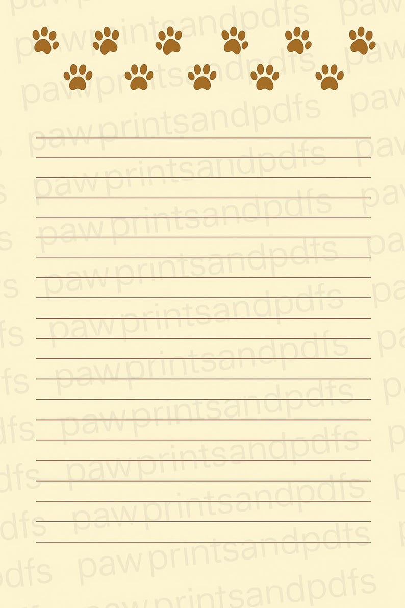Paw Print Journaling Page - Etsy