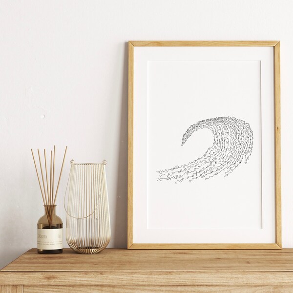 Wave Line Drawing - Etsy