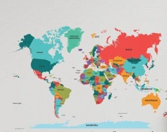 World Map Erasable - Etsy