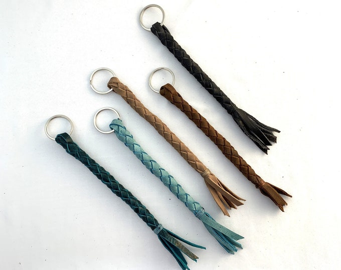 Keychain, Leather Braided Key Chains, Handcrafted Full Grain Leather ...